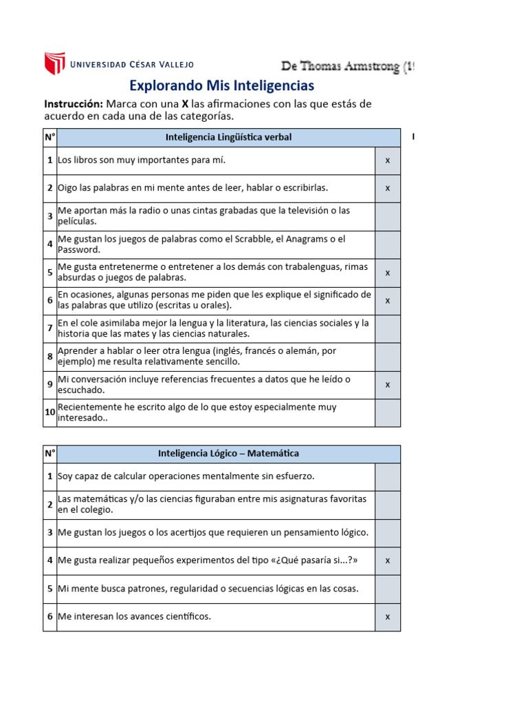 Explorando Mis Inteligencias Múltiples | PDF | Pensamiento