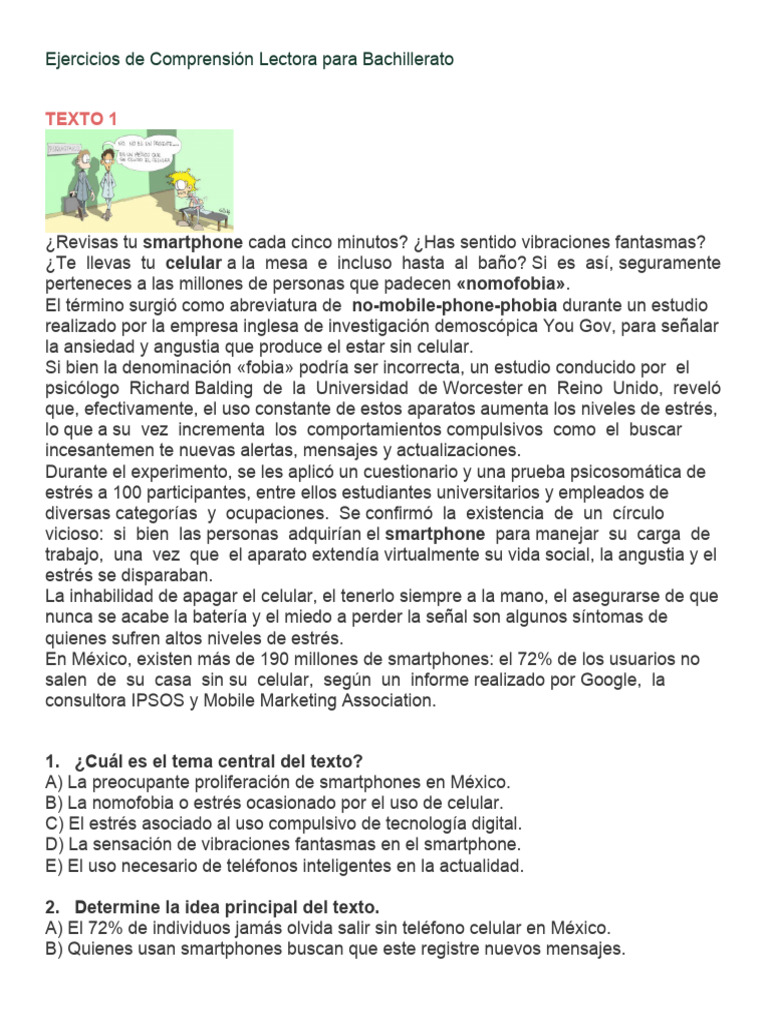 Ejercicios de Comprensión Lectora para Bachillerato | PDF | Leonardo Da Vinci | Pseudociencia