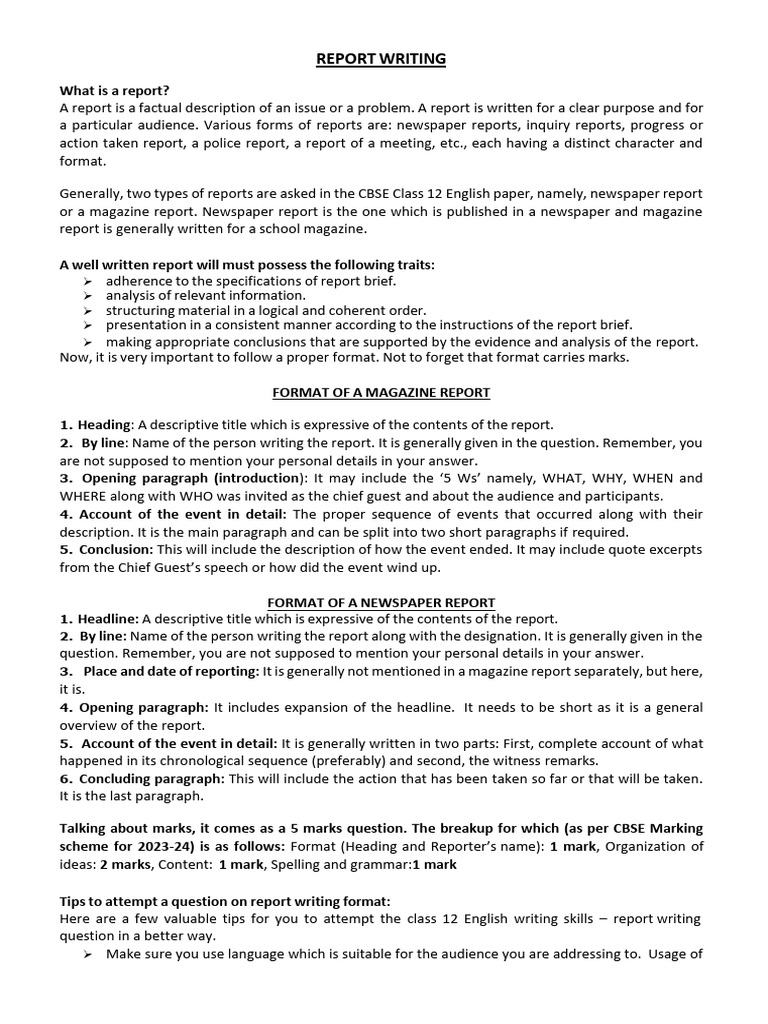 Report Writing | PDF