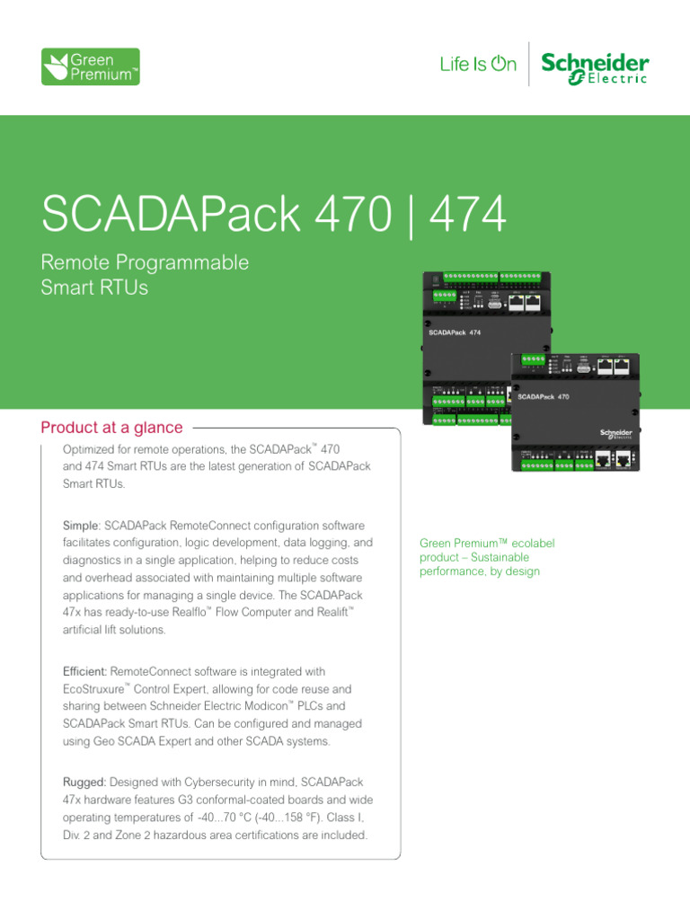 SCHNEIDER SCADAPack474 | PDF | Programmable Logic Controller | Computing