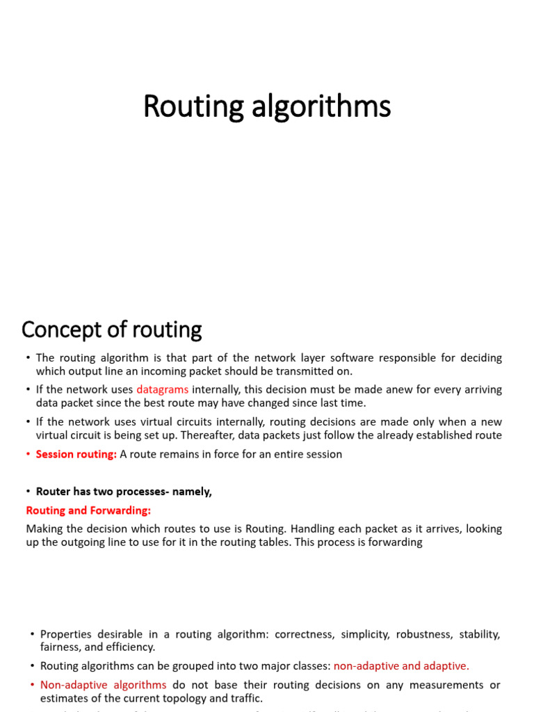 Routing algorithms ppt | PDF | Routing | Multicast