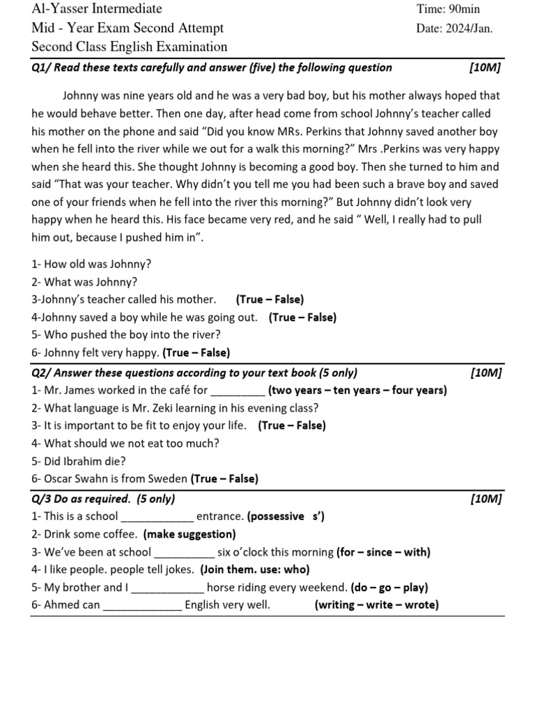 Second Class - Second Attempet | PDF