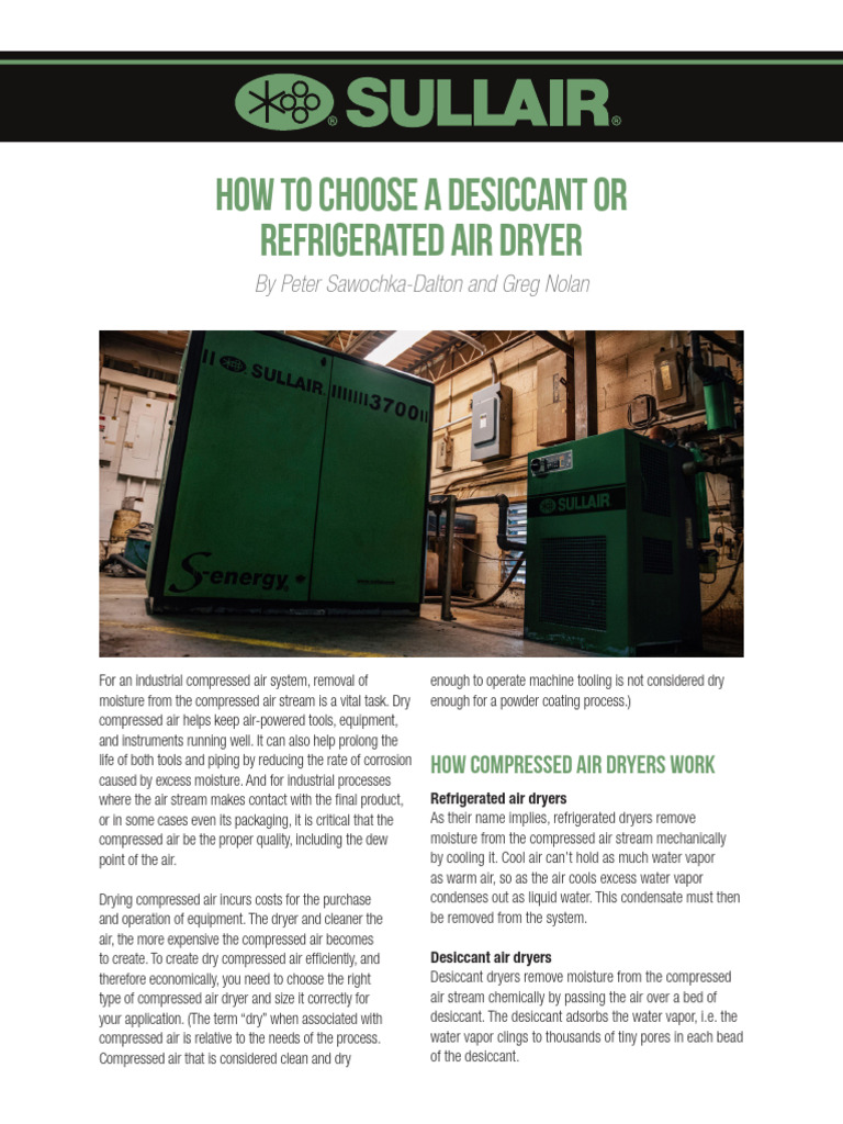 How To Choose Refrig or Desiccant Dryers | PDF | Clothes Dryer | Humidity