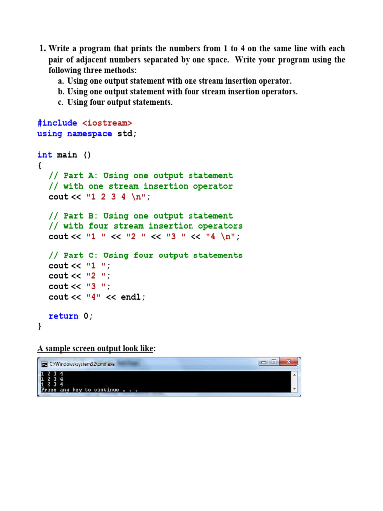 Problem Exercises Chapter 2 | PDF | Namespace | Computer Science