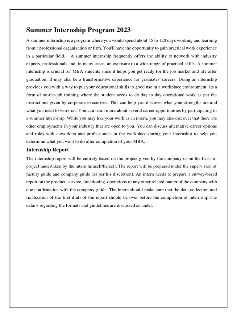 SIP Guidelines and Formats (1) | PDF | Internship | Job Hunting