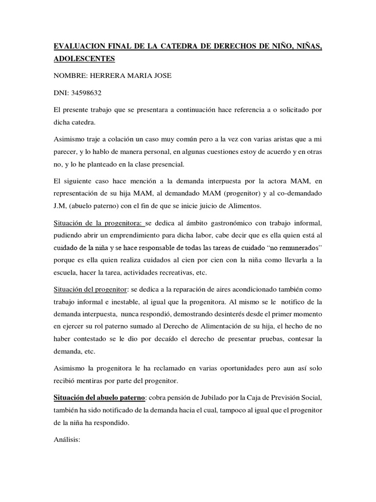 Evaluación Final Dcho NNA (1) | PDF | Vejez | Jubilación