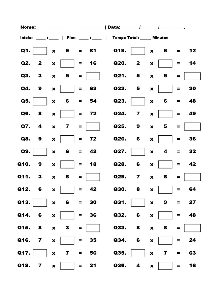 Exercícios Kumon | PDF