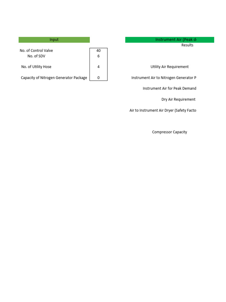 Instrument Air Calculation - Internet | PDF
