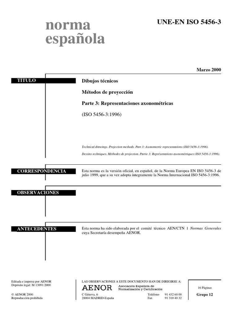 ISO-5456!2!1996 Technical Drawings - Projection Axonometricas | PDF ... ISO-5456!2!1996 Technical Drawings - Projection Axonometricas | PDF ...