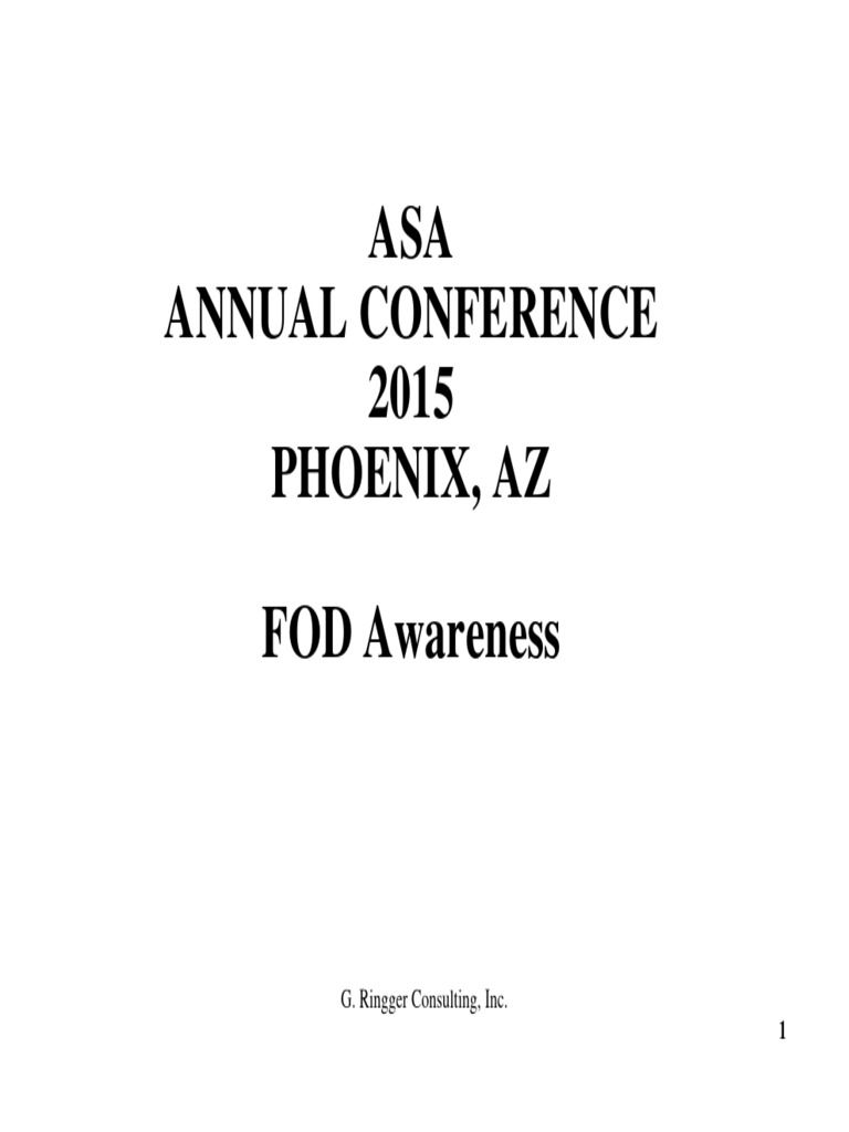 Fod Prevention Foreign Object Damage | PDF | Foreign Object Damage ...