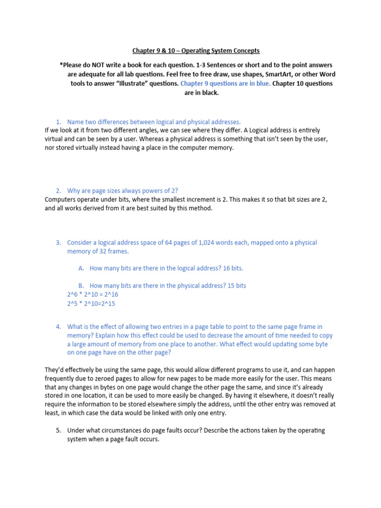 Chapter 9 & 10 - Operating System Concepts | PDF | Bit | Computer Data