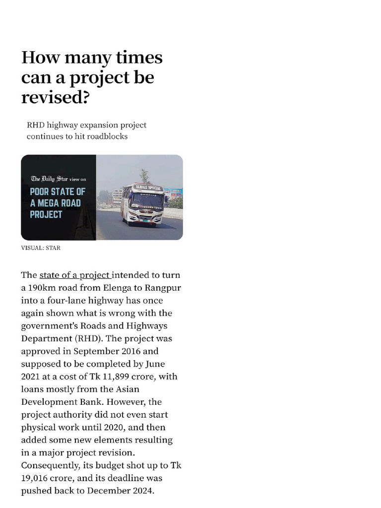 Howmanytimescanaprojectberevised TheDailyStar | PDF