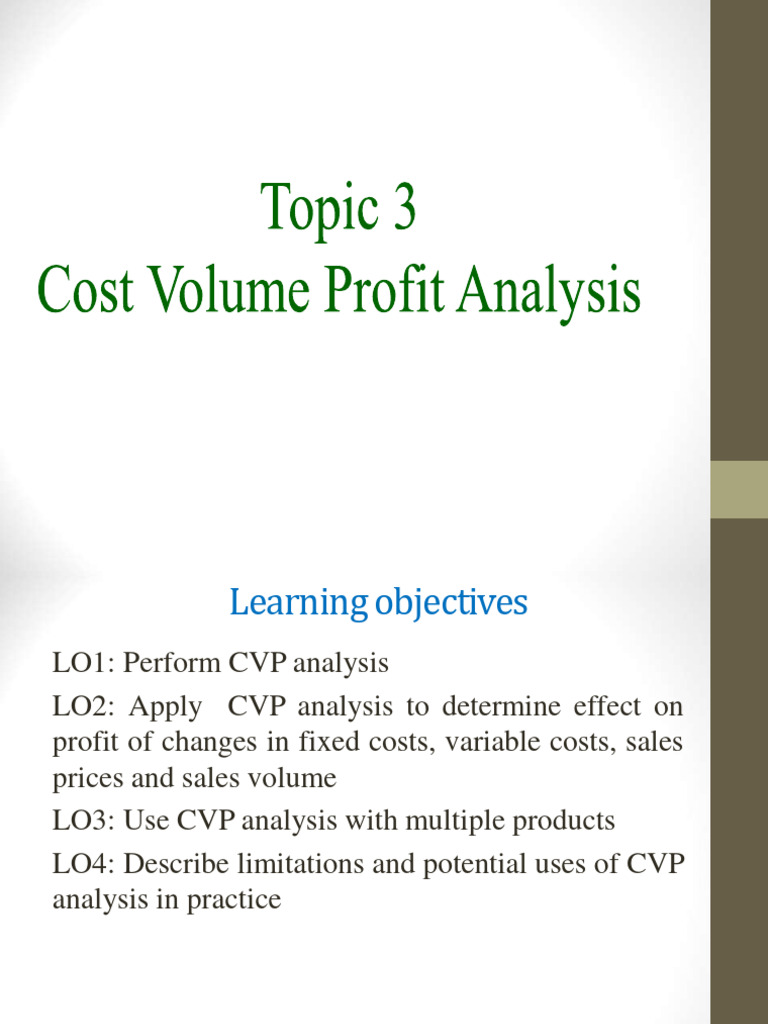 Topic 3 - CVP | PDF | Business Economics | Financial Accounting