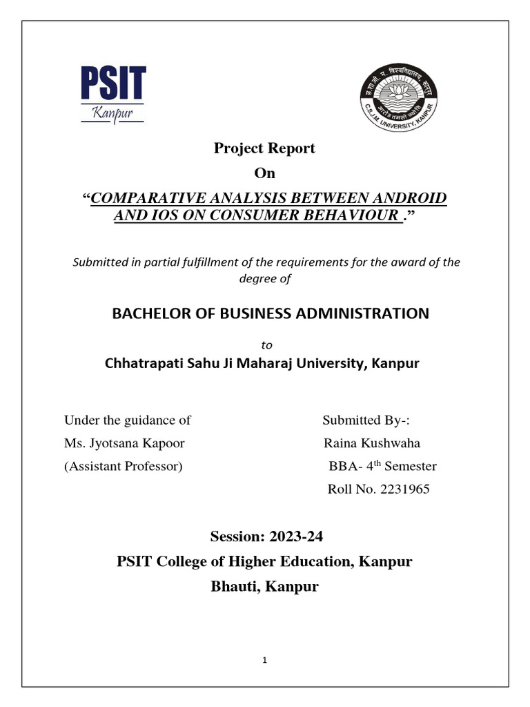 Market Survey Report On Comparative Analysis Between Android and Ios ...