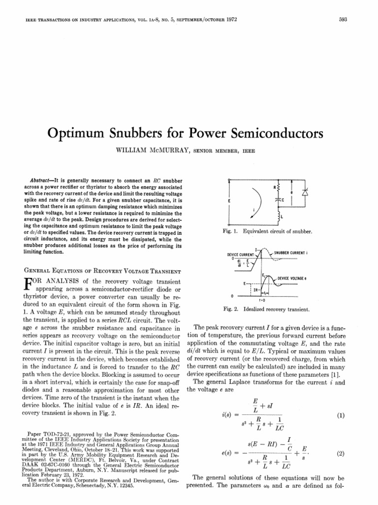 Optimum Snubbers for Power Semiconductors | PDF | Rectifier | Capacitor