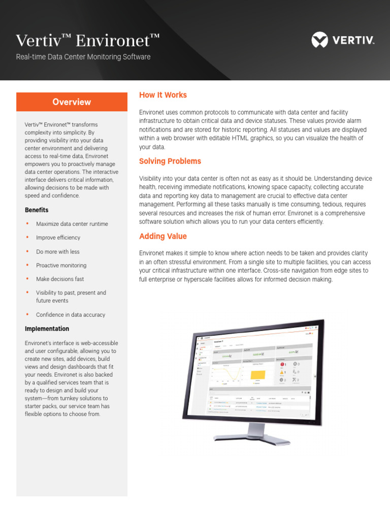 vertiv-environet-data-sheet_01 | PDF | User Interface | Data Center