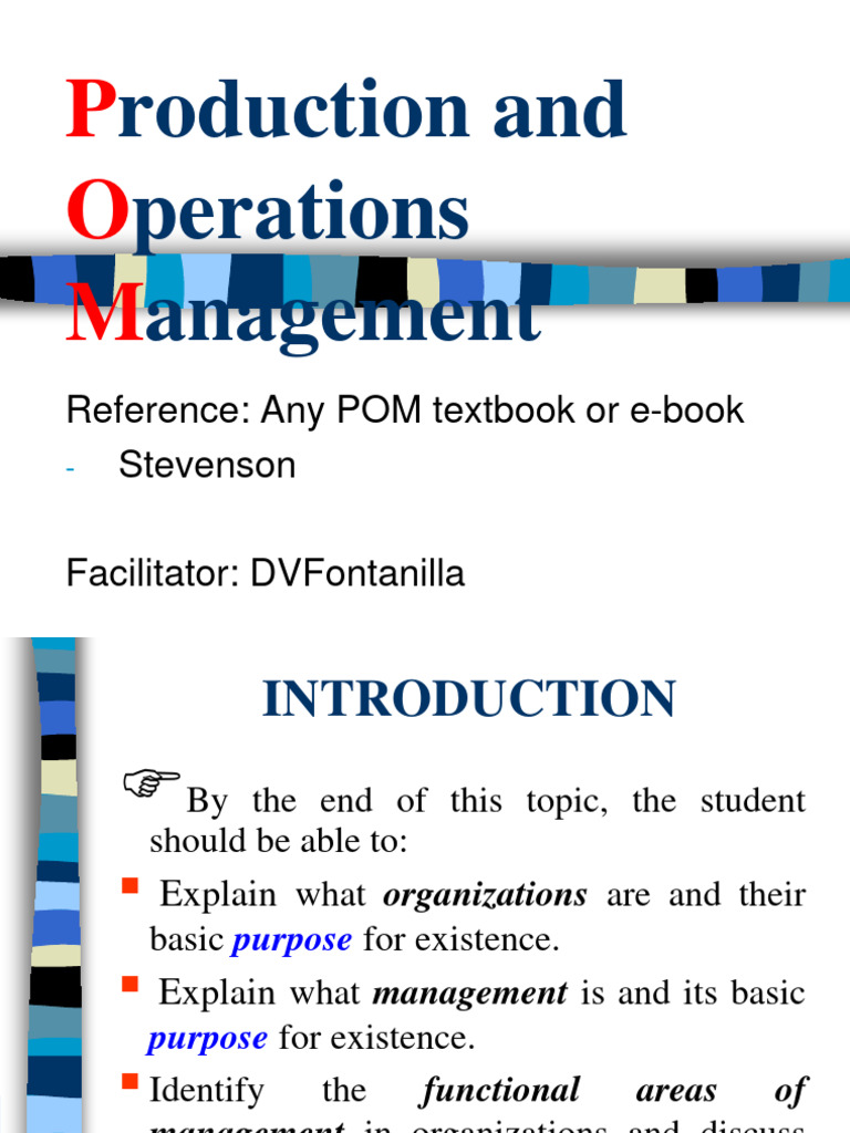 M1 POM INTRO Overview | PDF | Marketing | Human Resources