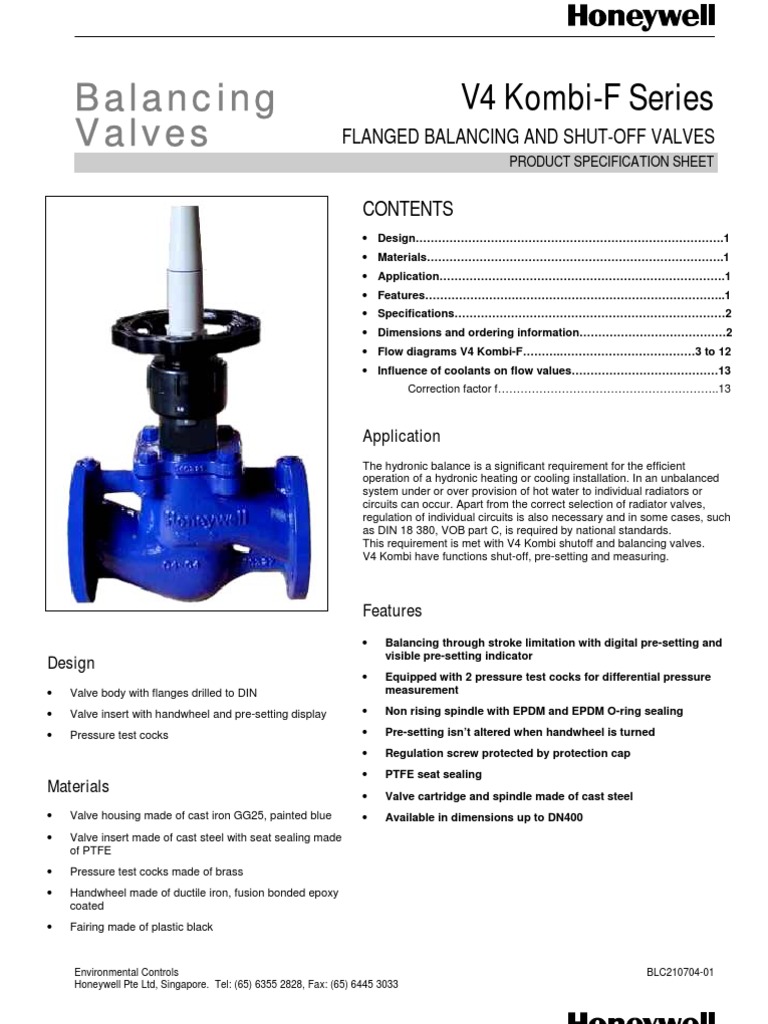 V-4 Balancing Valve | PDF | Fluid Dynamics | Valve
