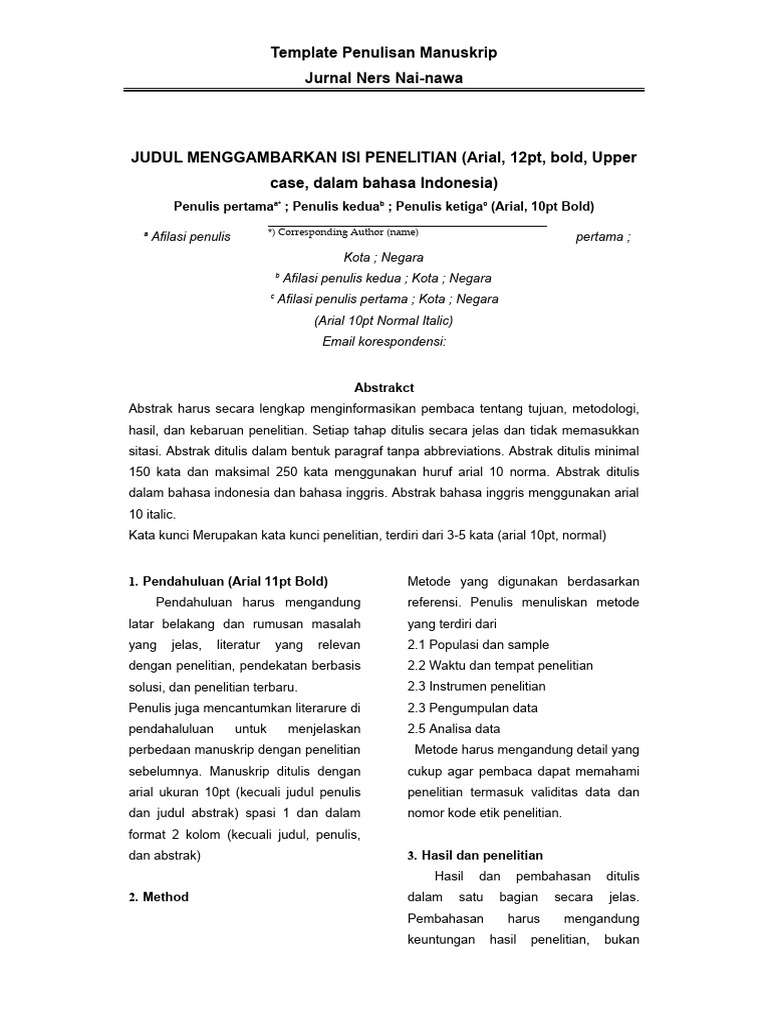 Template Manuskrip Nainawa | PDF