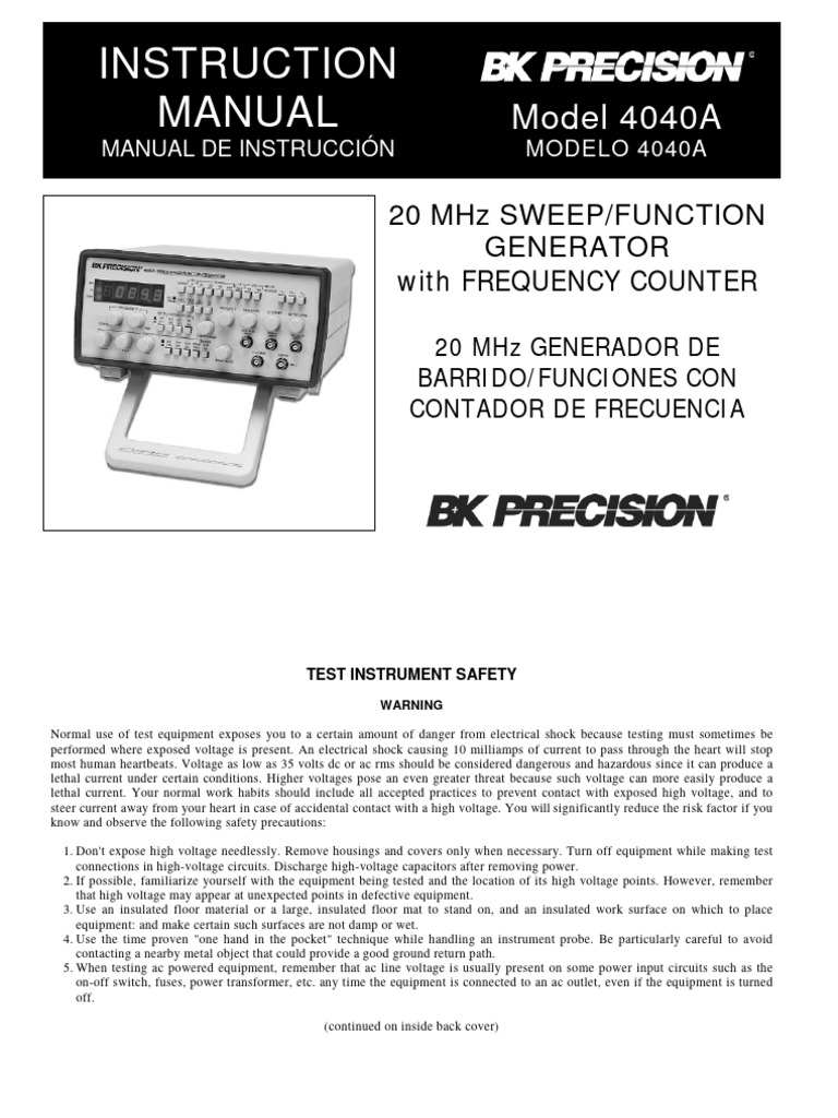 Manual Generador BK-Precision-4040A | PDF | High Voltage | Modulation