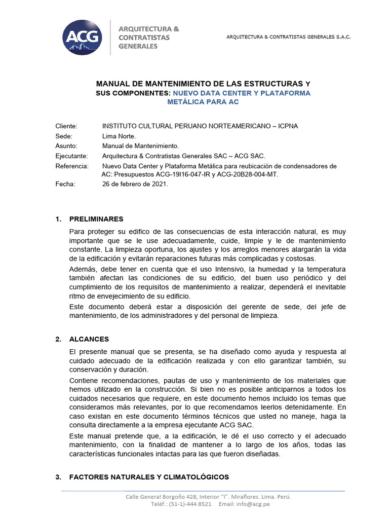 Manual de Mantenimiento Data Center y Reubicac Condensadores | PDF | Pinturas | Tornillo