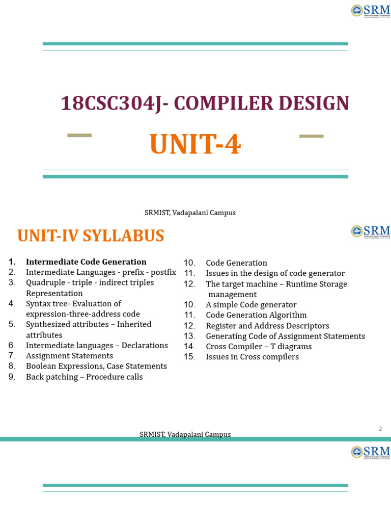 Unit-4-1 | PDF | Compiler | Source Code