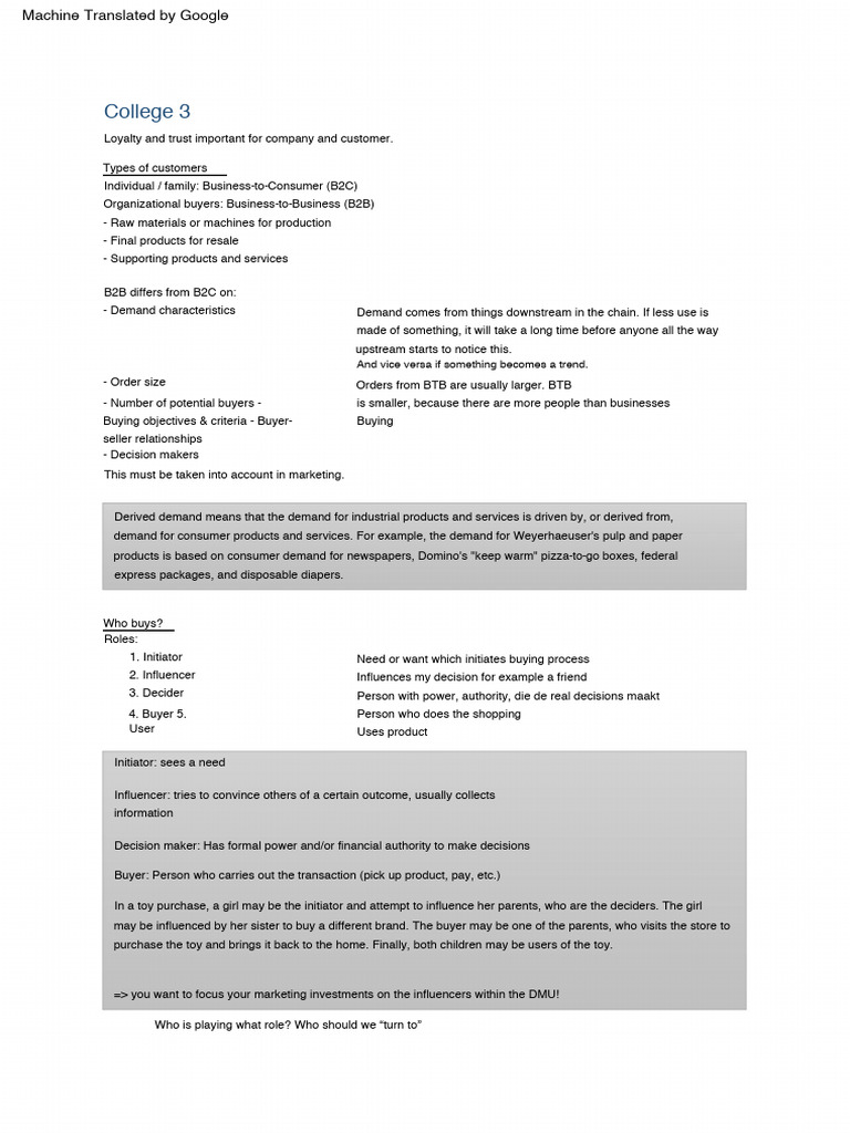 1ZEUA0 Lecture Summary 3 | PDF | Behavioural Sciences | Marketing