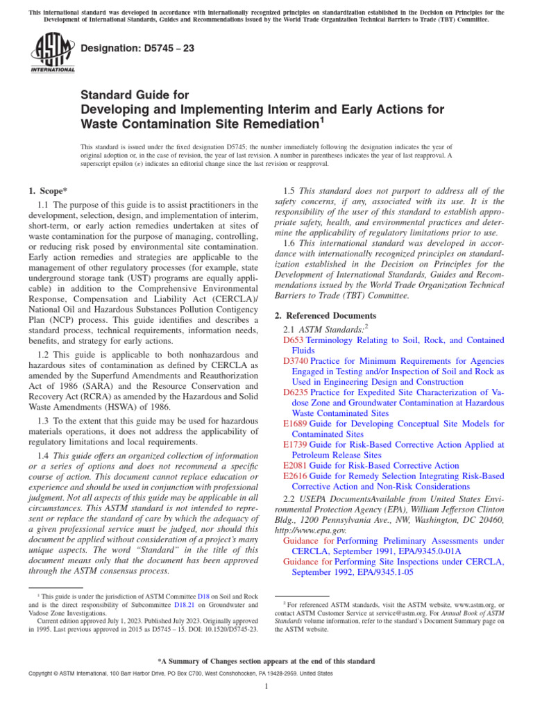 ASTM D5745-23 | PDF | Hazardous Waste | Risk