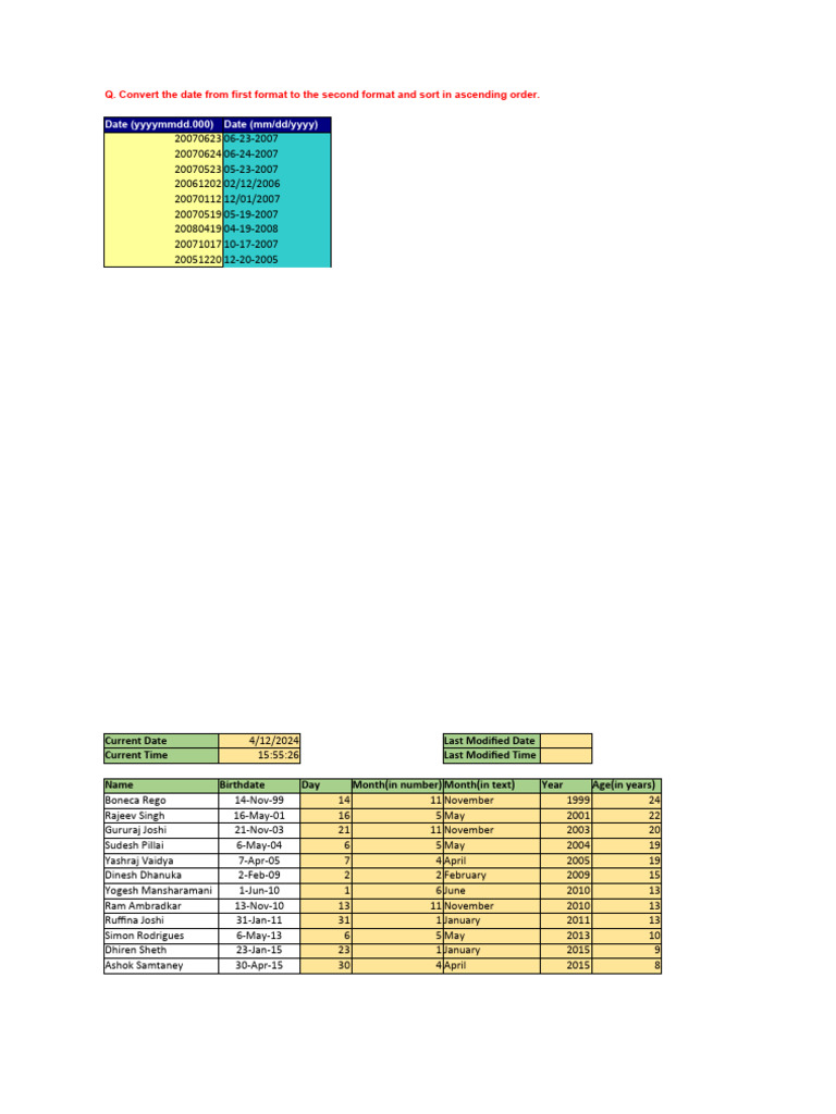 Date Conversion & Sorting Guide | PDF