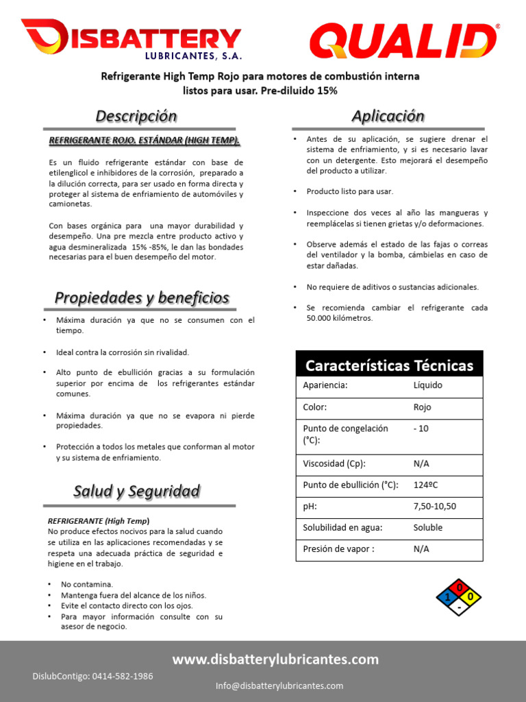 Refrigerante Qualid 50/50 para Motores | PDF | Refrigerante | Agua