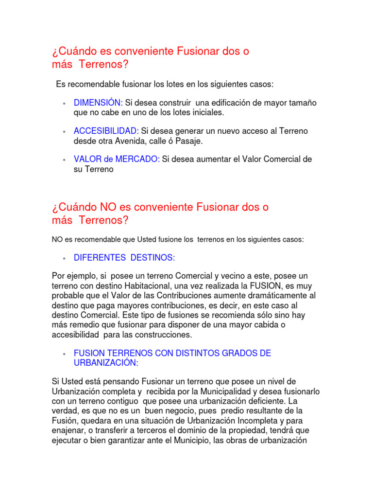 Cuándo Es Conveniente Fusionar Dos o Más | PDF | Hogar, jardinería y ...