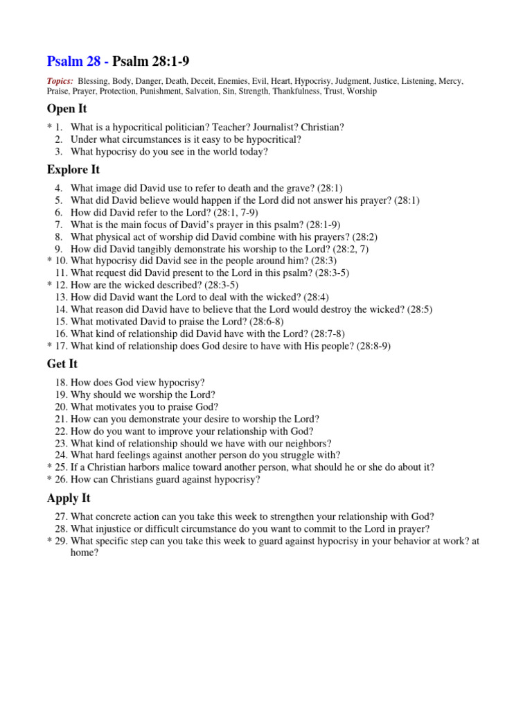 Psalm+28 1-9 | PDF