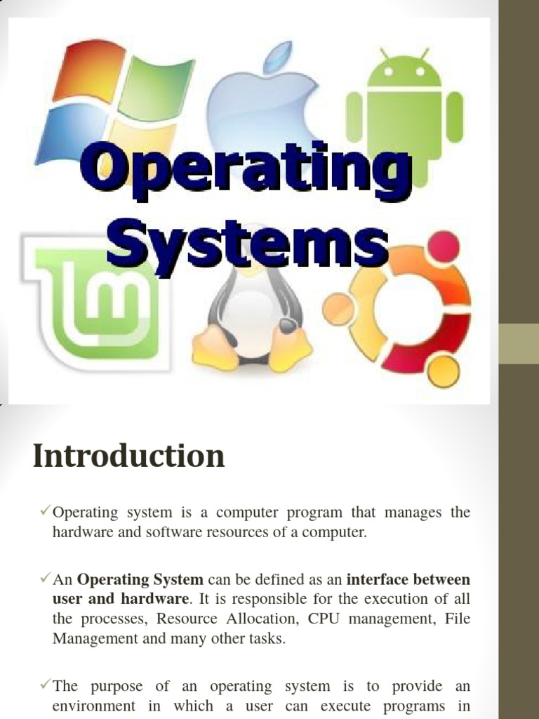 Unit 1 INTRODUCTION TO OS | PDF | Operating System | Process (Computing)