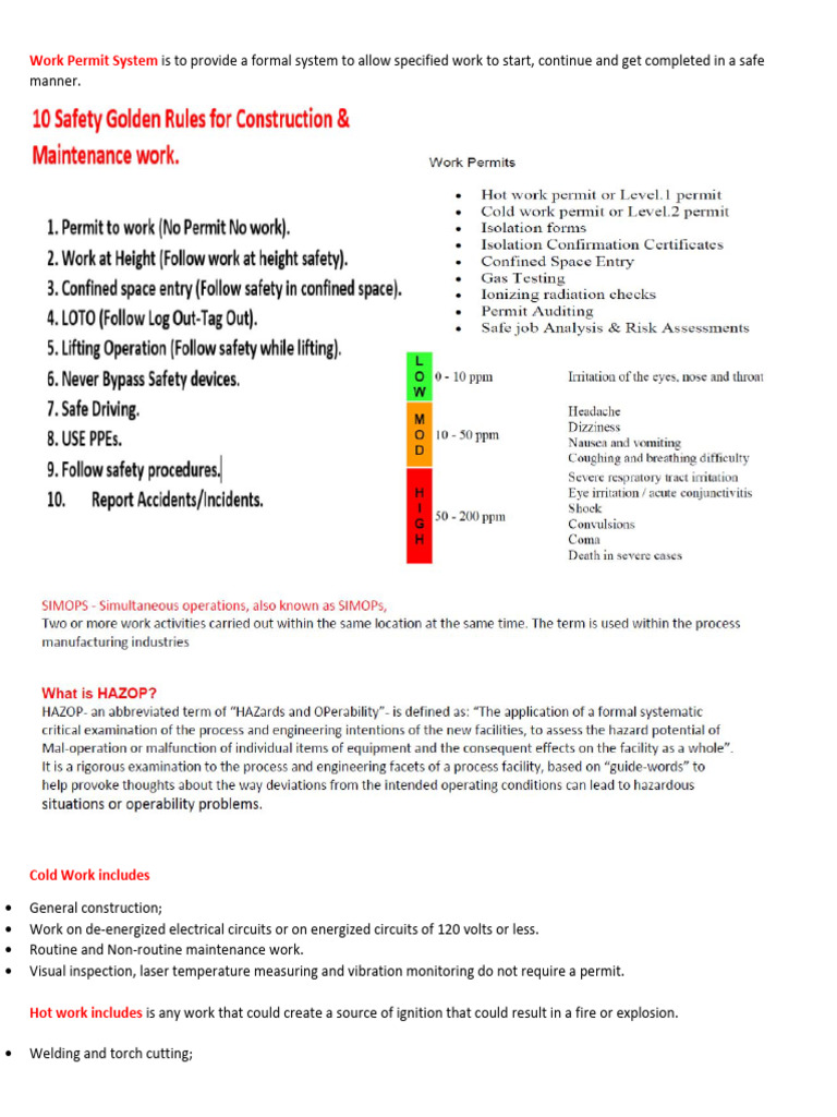 Work Permit System | PDF | Safety | Occupational Safety And Health
