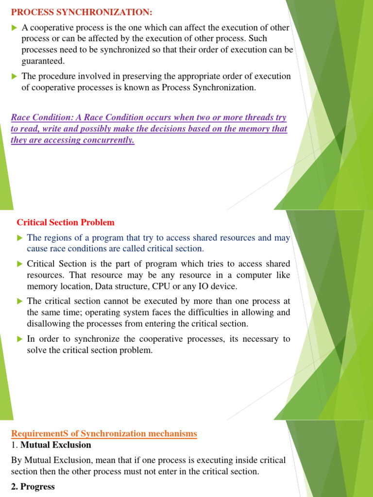 Unit 3 Process Synchronization | PDF | Process (Computing) | Computer Engineering