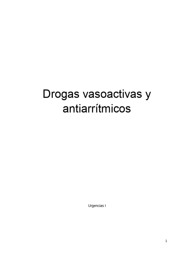 Drogas Vasoactivas 2022 Ross | PDF | Sistema cardiovascular | Especialidades Medicas