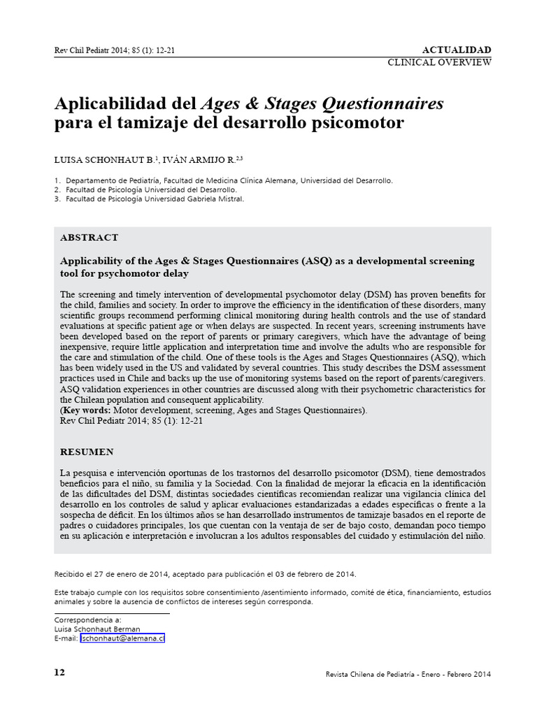 Paper ASQ chile | PDF | Caregiver | Health Care