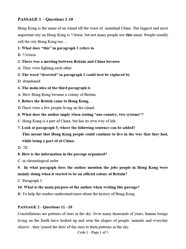 VSTEP-Reading Test 1 SV | PDF | Stars | Matter