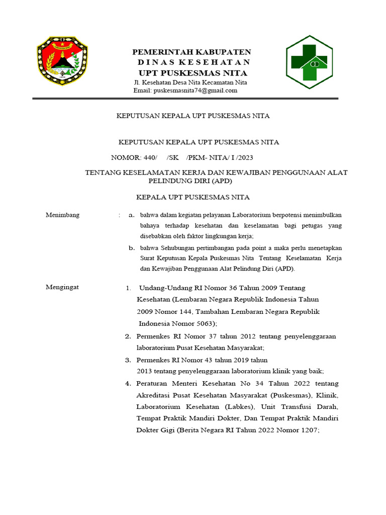 SK K3 Kewajiban Penggunaan Apd | PDF | Kesehatan Holistik | Sains & Matematika