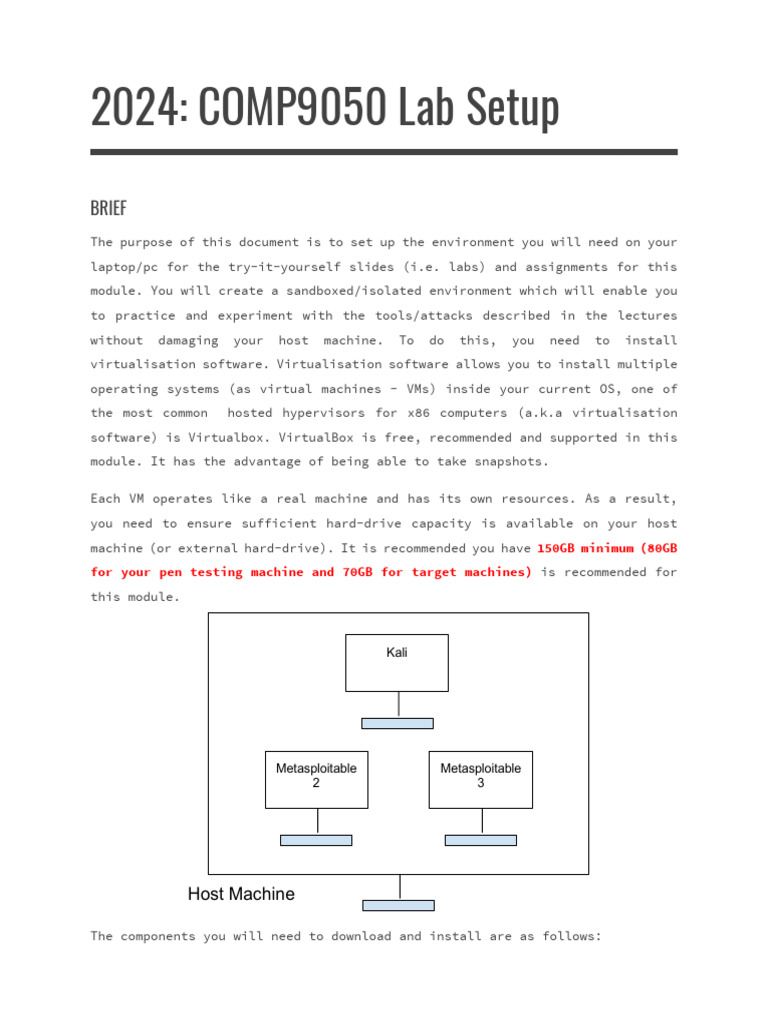 2024 Lab Setup | PDF | Virtual Machine | Virtualization