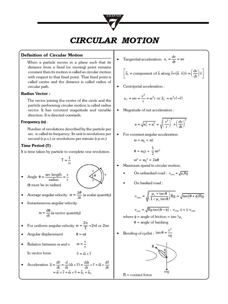 Circular Motion | PDF | Acceleration | Angle