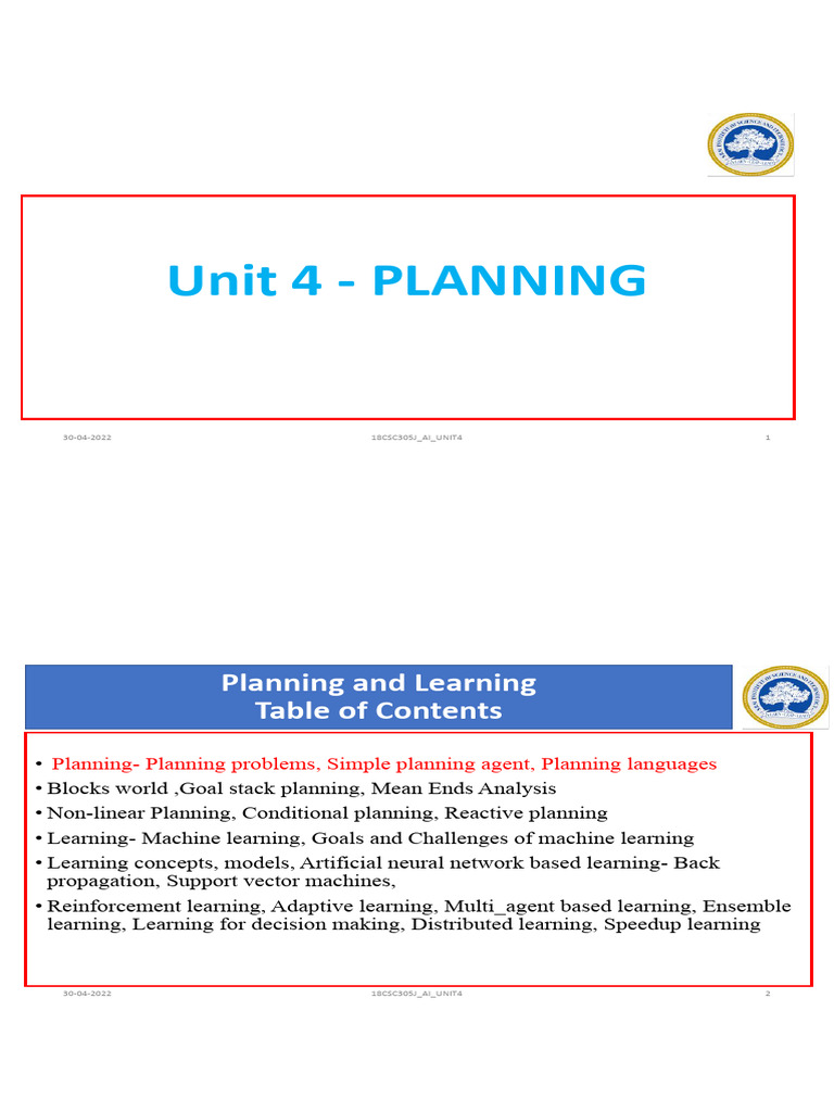 18CSC305J - UNIT-4.pptx - 18CSC305J - UNIT-4 | Download Free PDF | Machine Learning | Cluster ...