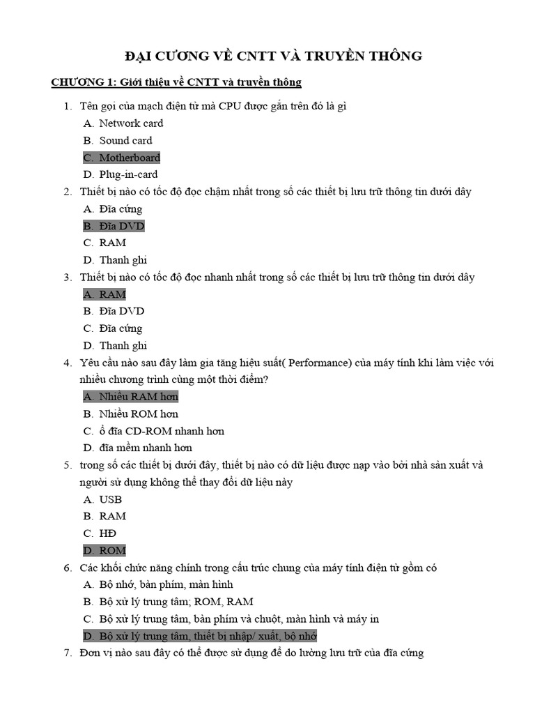 Đại Cương Về Cntt Và Truyền Thông | PDF