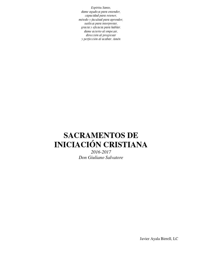 Sacramentos de Iniciación Cristiana (H Ayala) | PDF | Bautismo ...