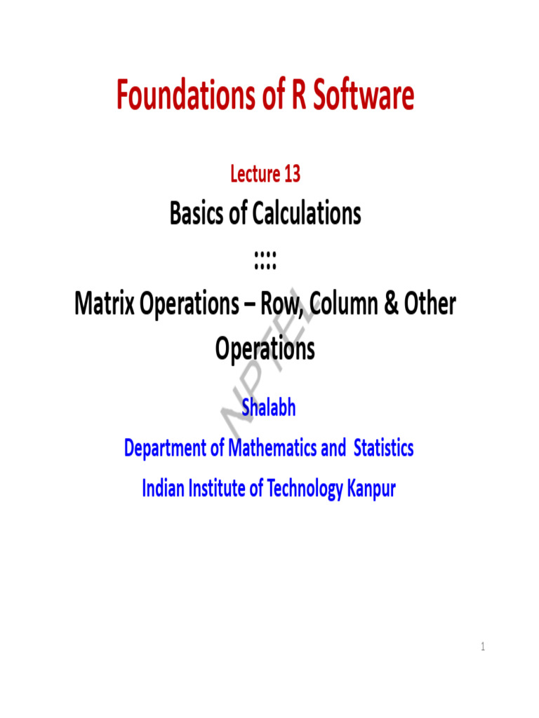 RCourse-Lecture13-Calculations-Matrix Operations - Row, Column & Other Operations - Watermark ...