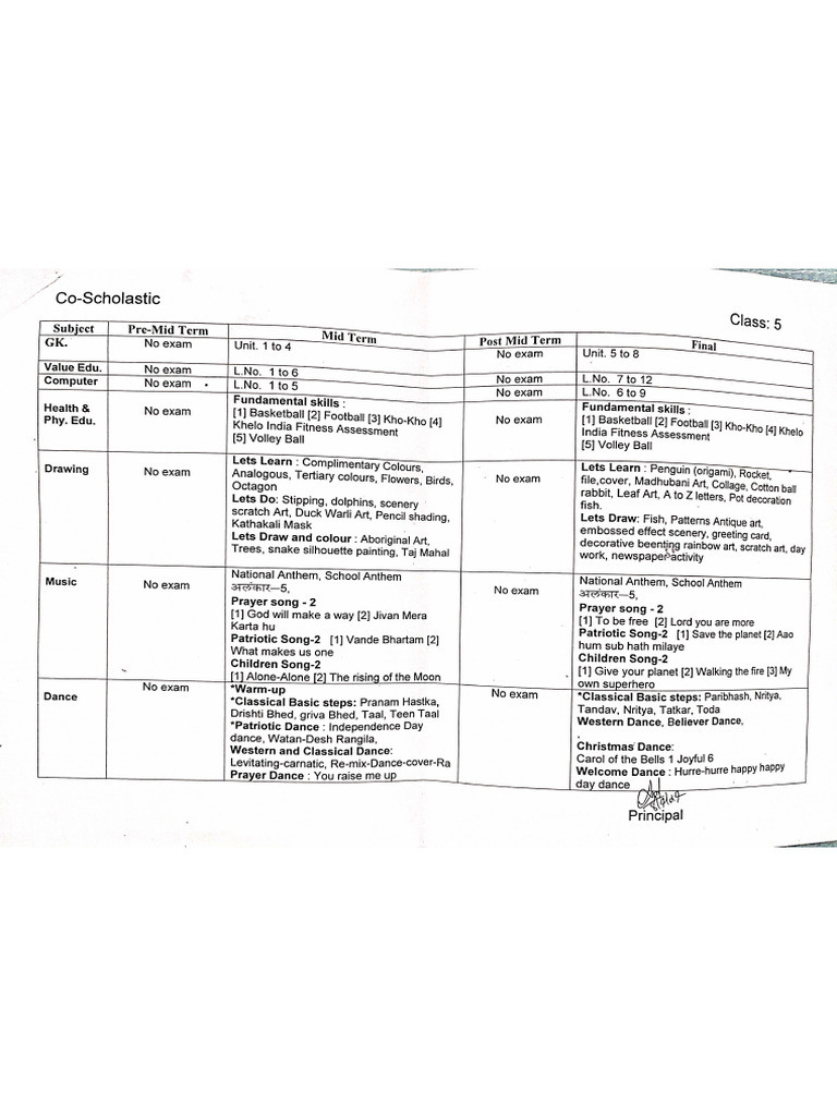 STD 5 Syllabus | PDF