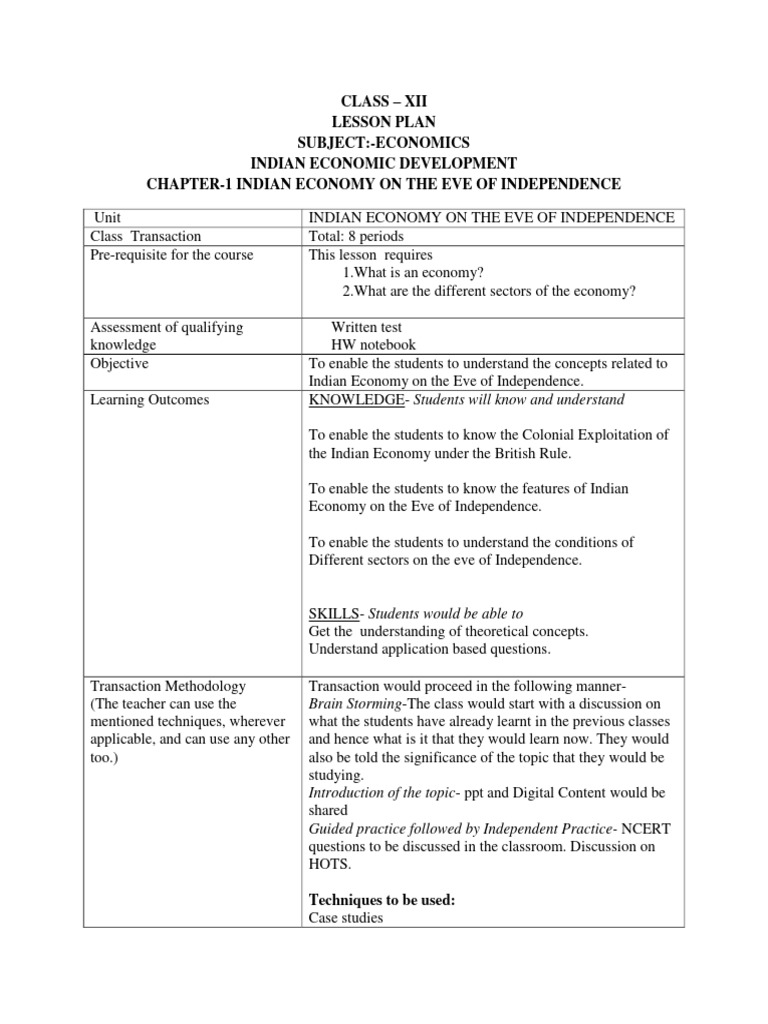 Chapter 1_Indian Ecoon Eve_Lesson Plans | PDF | Lesson Plan | Learning