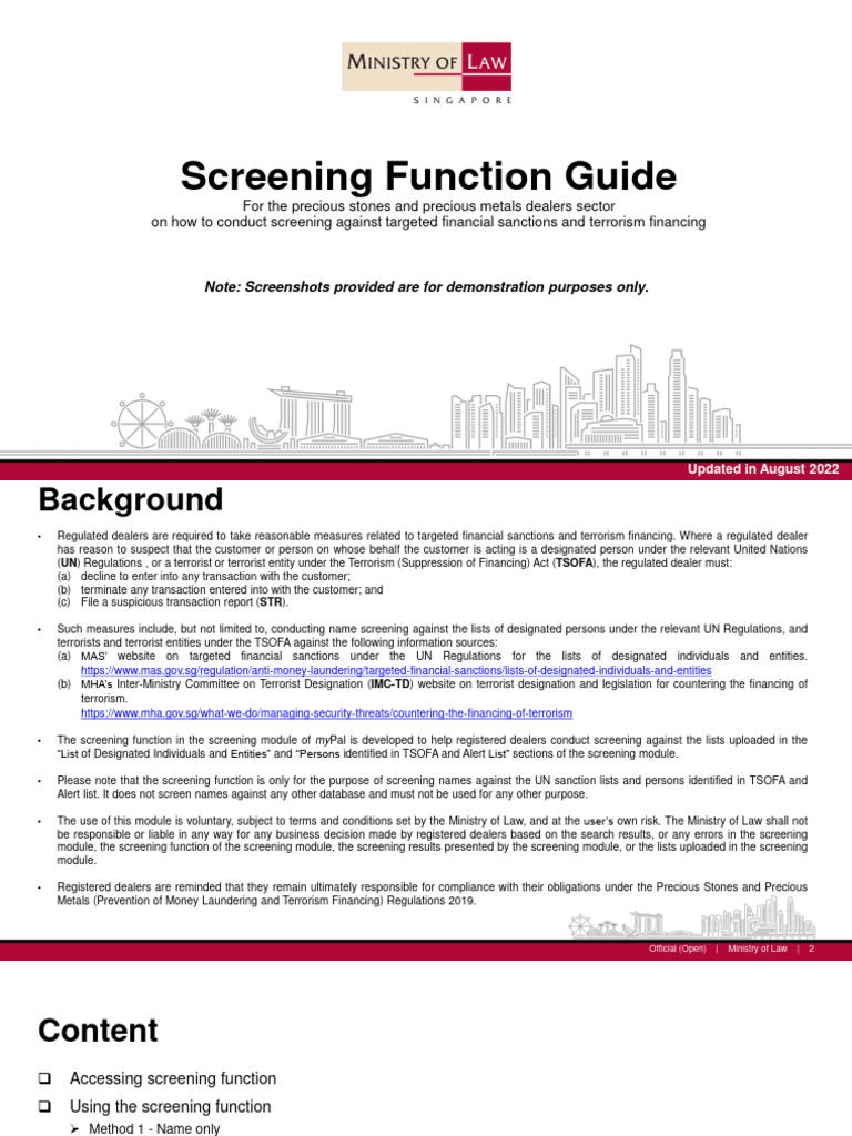 Screening Module Instruction Guide - 20220901 | PDF | Terrorism ...