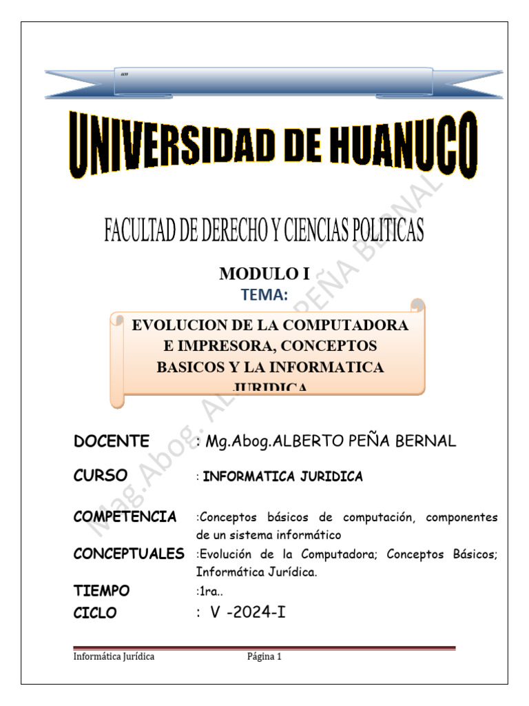 Modulo I Evolucion de La Computadora, Cenceptos Basicos e Informatica Juridica | Descargar ...
