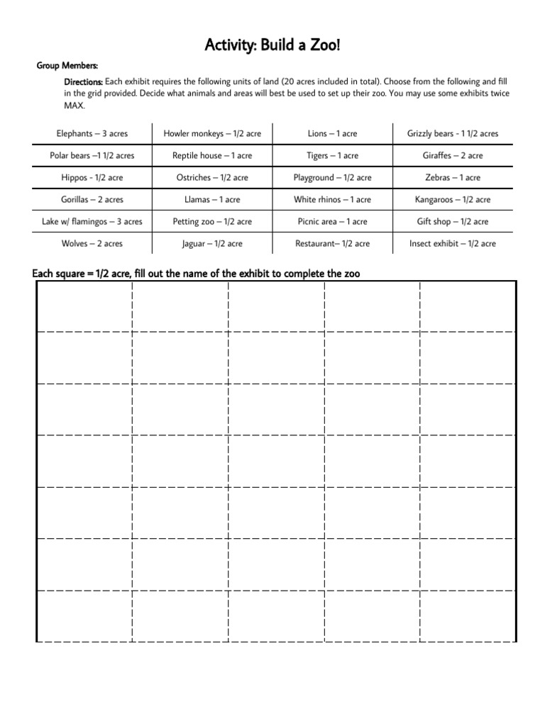1) Build A Zoo Assignment | PDF